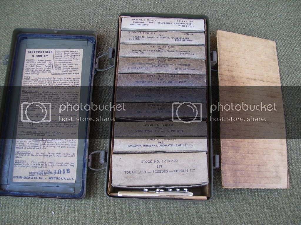 KW era Army 12 unit first aid kit - FIELD & PERSONAL GEAR SECTION - U.S ...