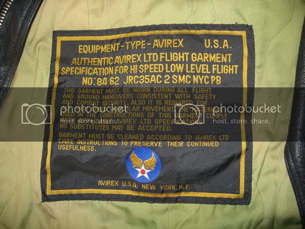 Avirex b7 type 3120 flight jacket - UNIFORMS - U.S. Militaria Forum