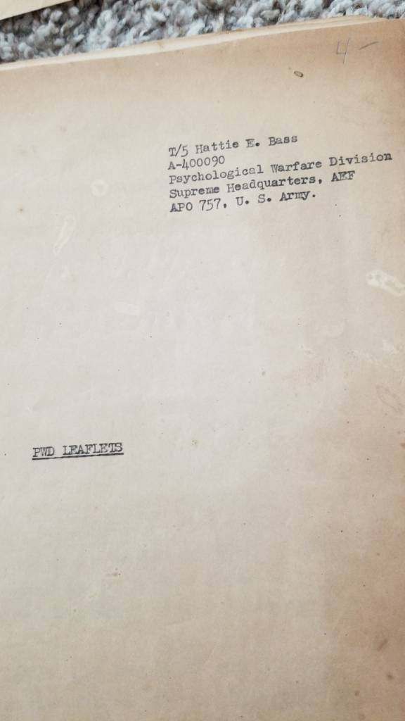 US Army WAC grouping, Psycological Warfare Division - GROUPINGS PAGE ...