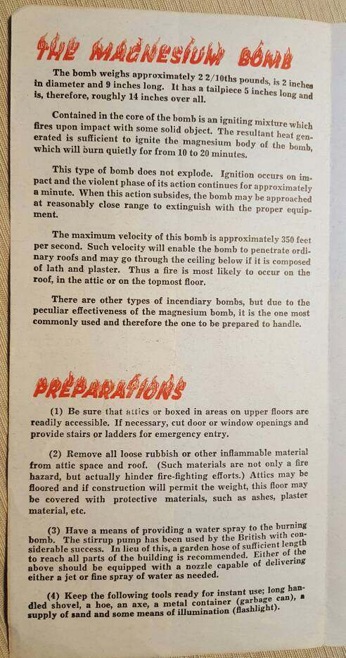 Los Angeles FIRE DEPT MAGNESIUM BOMB WARNING LEAFLET - EPHEMERA ...
