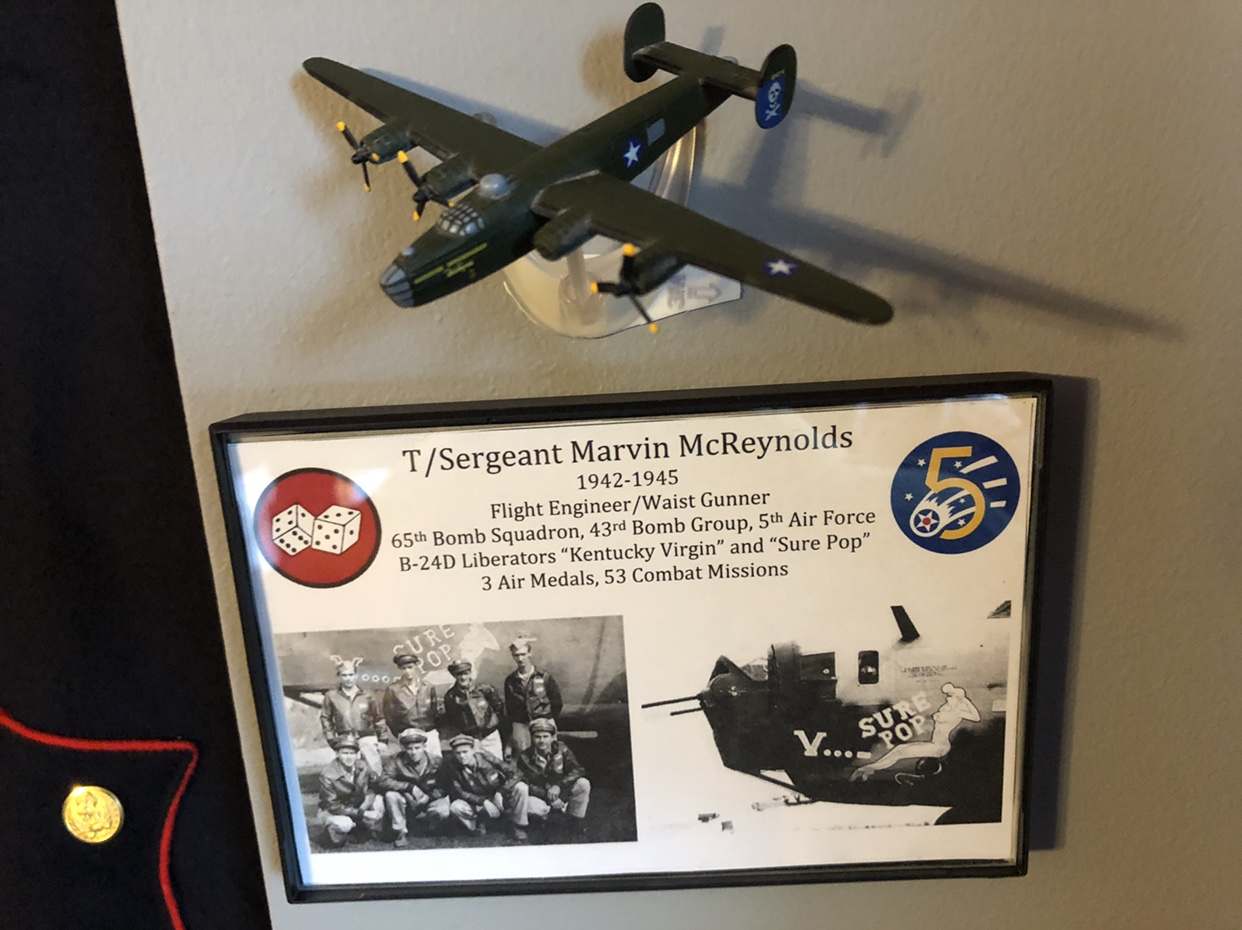 Identified B24 Engineer/Waist Gunner cut-down uniform-53 Missions ...