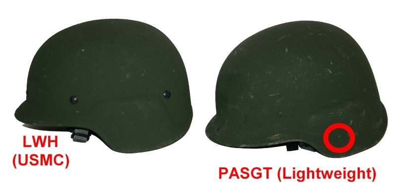 Difference between Lightweight Helmet (USMC) and PASGT helmets (all ...