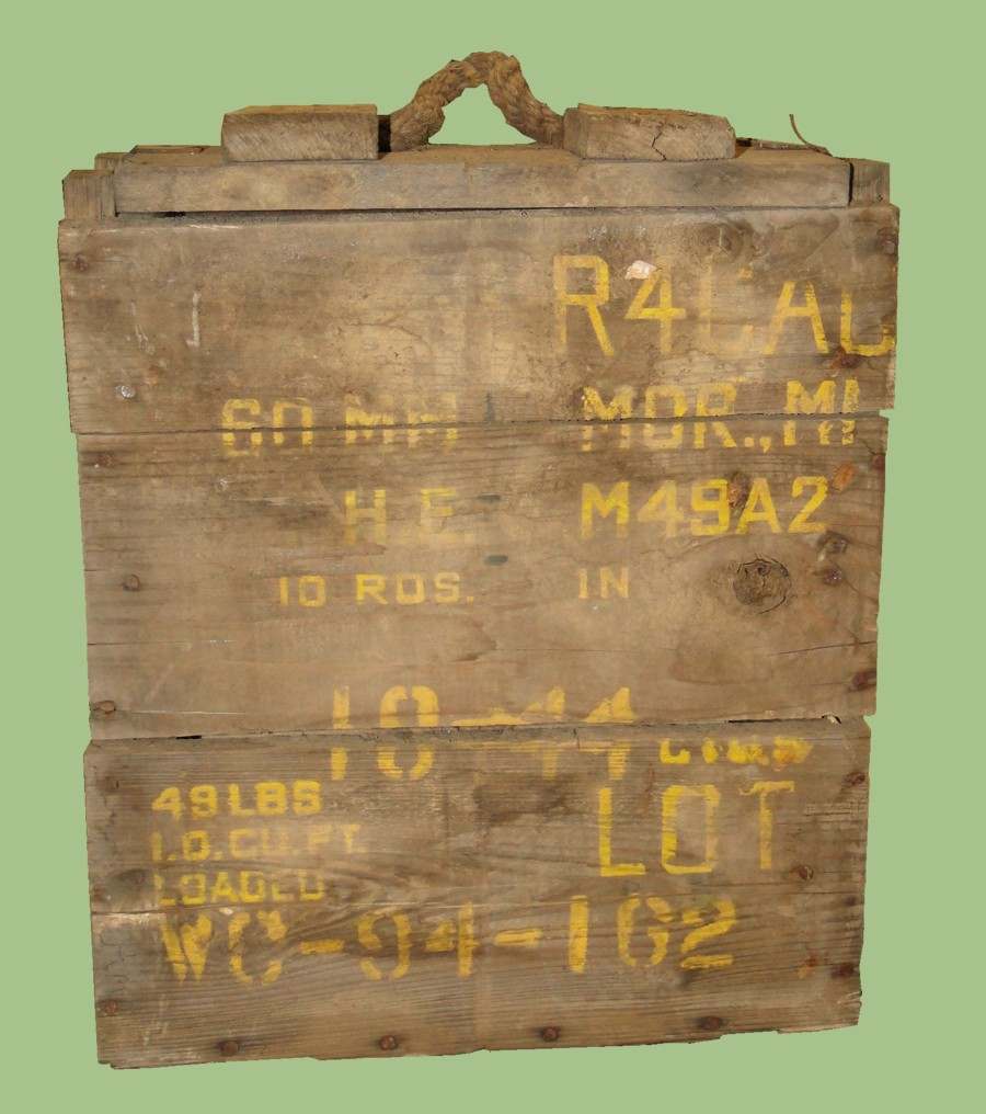 WWII 60mm mortar round wooden crate - FIREARMS - U.S. Militaria Forum