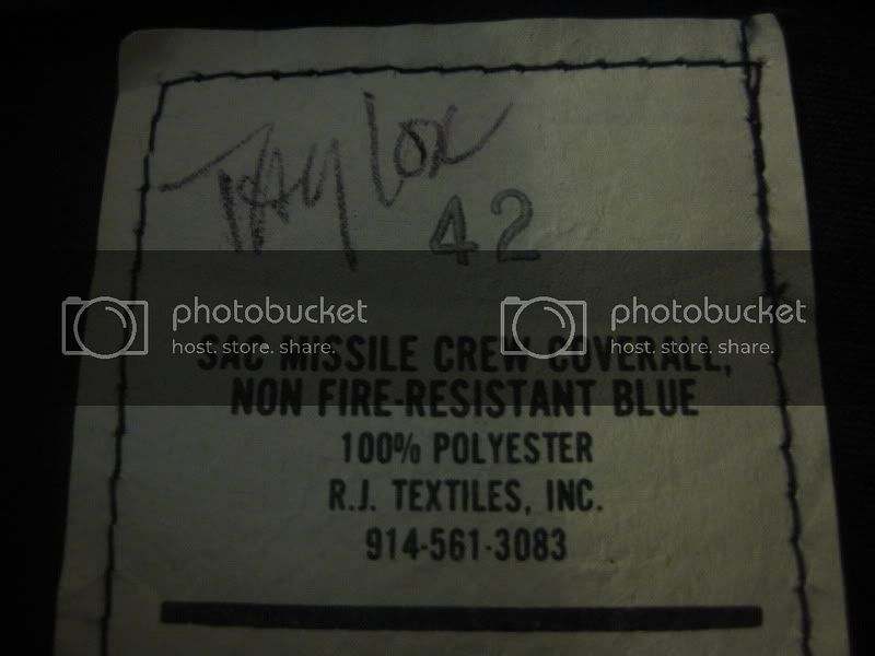 USAF Missile Crew Blue Coveralls - UNIFORMS - U.S. Militaria Forum