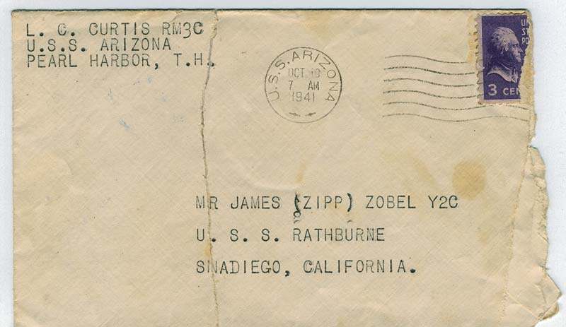 1941 letter from a USS Arizona crewman - EPHEMERA, PHOTOGRAPHS ...