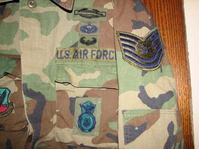 USAF Security Force BDU with CIB & Air Assult Badge - CAMOUFLAGE ...