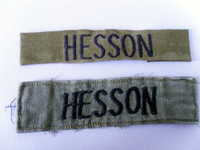 Name Tapes - ARMY AND USAAF - U.S. Militaria Forum