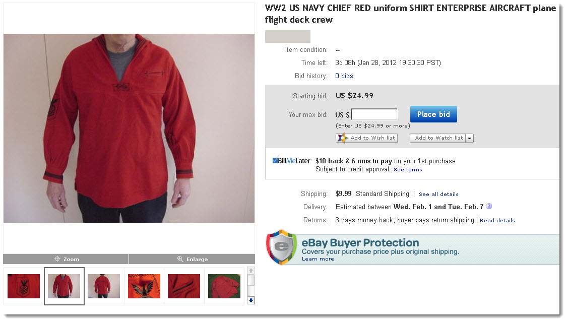 Red WWII era navy jumper - NAVAL & SEA SERVICE UNIFORMS - U.S ...