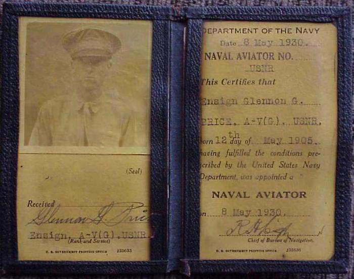 WWI-WWII US NAVAL AVIATOR ID BOOKS and CERTIFICATES - 1917-1944 - WING ...