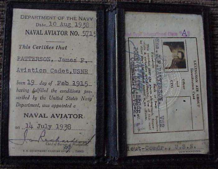 WWI-WWII US NAVAL AVIATOR ID BOOKS and CERTIFICATES - 1917-1944 - WING ...