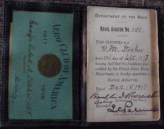 WWI-WWII US NAVAL AVIATOR ID BOOKS and CERTIFICATES - 1917-1944 - WING ...