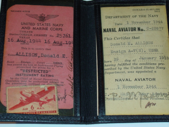 WWI-WWII US NAVAL AVIATOR ID BOOKS and CERTIFICATES - 1917-1944 - WING ...