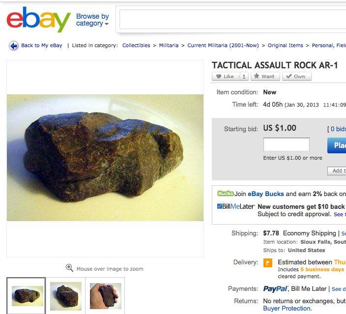 Tactical Assault Rock AR-1 on Ebay - FIREARMS - U.S. Militaria Forum