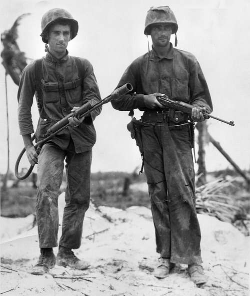 USMC flame-thrower team, Peleliu, 1944. - EPHEMERA, PHOTOGRAPHS ...