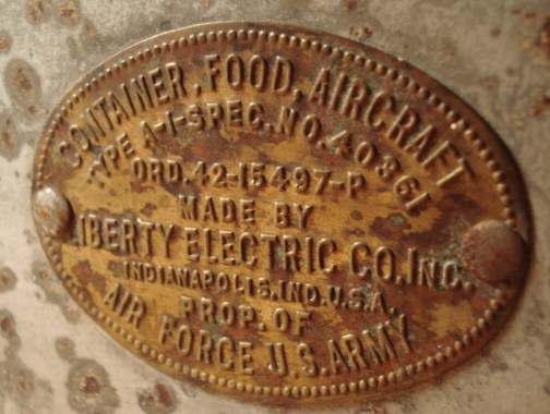 WWII AAF AIRCRAFT FOOD CONTAINER 1942 - CREWMAN GEAR - U.S. Militaria Forum