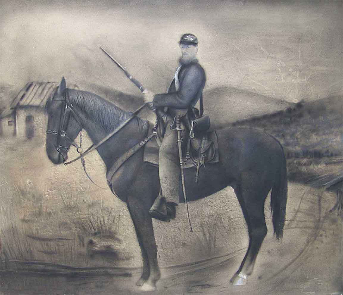 Large Photograph/Pastel of Union Cavalryman on Horse - (1861-1865 ...