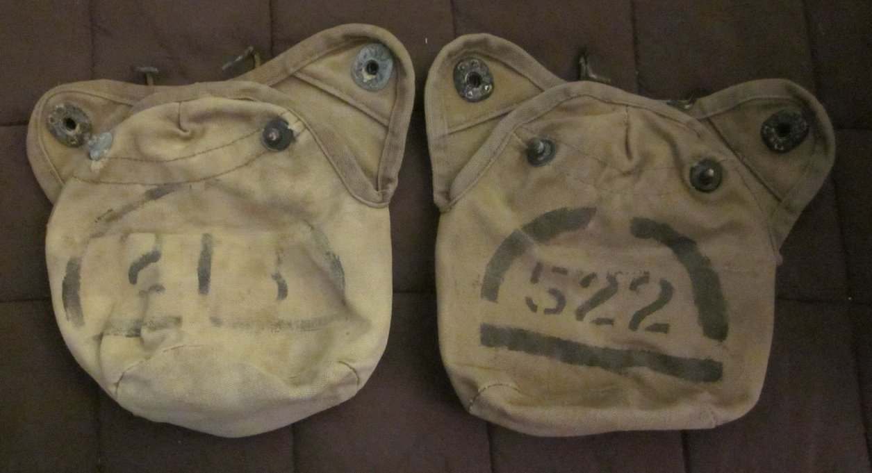 WWII USMC canteen covers with unis markings - FIELD & PERSONAL GEAR ...