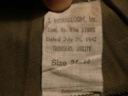 USMC P41 named pants - early contract - UNIFORMS - U.S. Militaria Forum