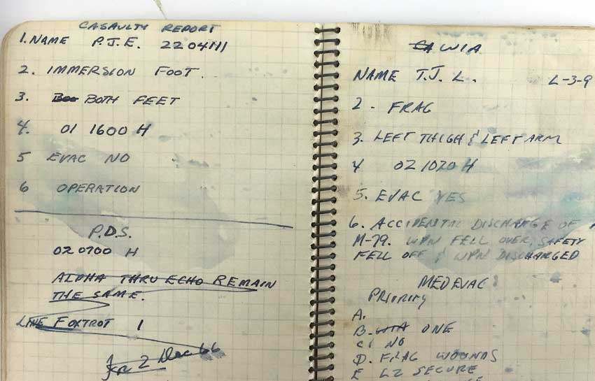 Vietnam War in country USMC 1st Sgt ops notebooks 1966-67 - EPHEMERA ...