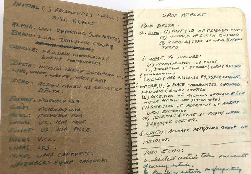 Vietnam War in country USMC 1st Sgt ops notebooks 1966-67 - EPHEMERA ...