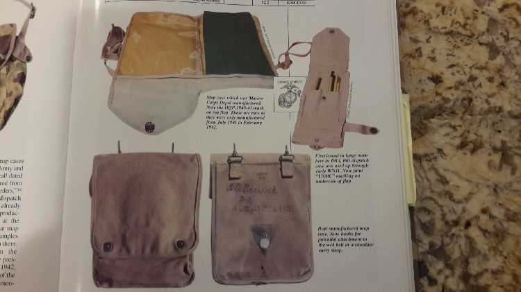 EARLY WW2 USMC DEPOT MAP CASE UNIS MARKED AND NAMED - FIELD & PERSONAL ...