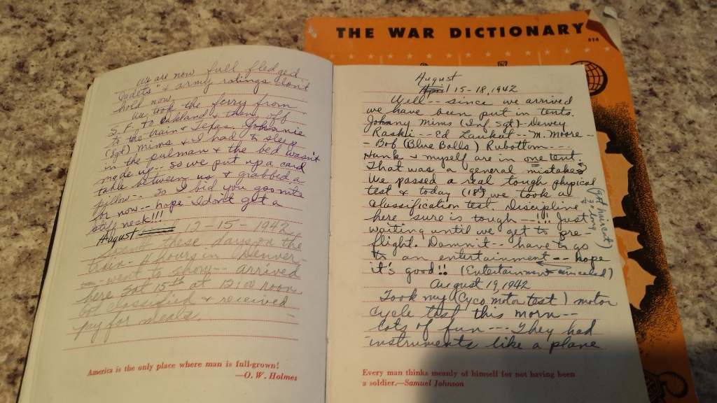 WWII - 71st Recon Sqd. AAF - KIA diary - EPHEMERA, PHOTOGRAPHS ...