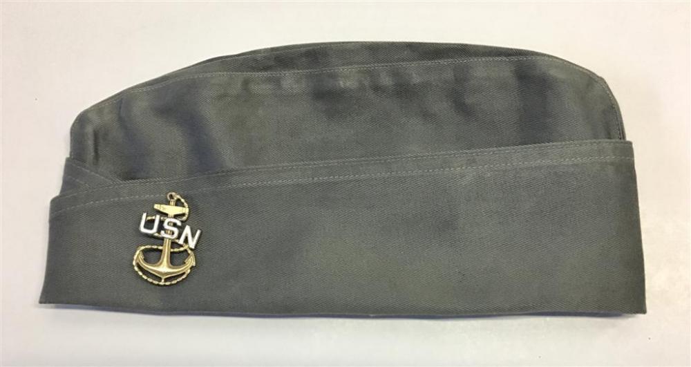 USN, Gray overseas hat, CPO device - NAVAL & SEA SERVICE UNIFORMS - U.S ...