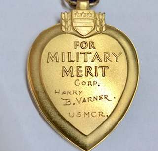 WW2 KIA MARINE PURPLE HEART CORP. HARRY VARNER, OKINAWA - MEDALS ...