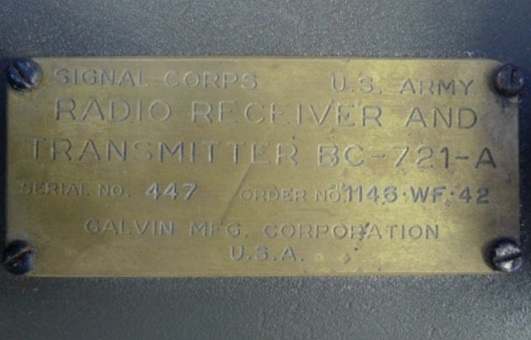 BC-721-A Namplate. Genuine or Repro? - RADIO & COMMUNICATIONS GEAR - U ...