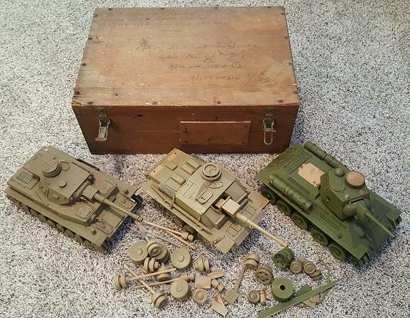 Wood German tank recognition models sent home, 55th Arm. Inf Bn ...