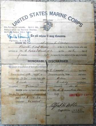 WW1 USMC discharge papers & photographs find at flea market - EPHEMERA ...