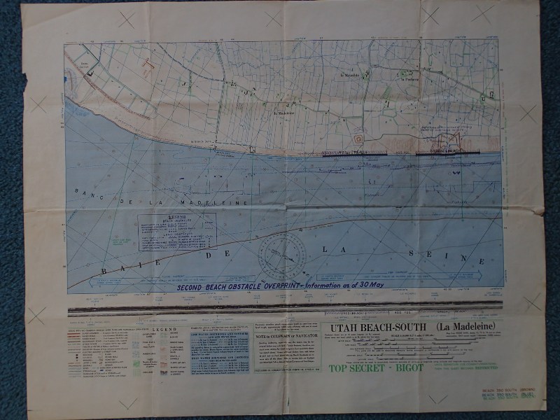 Utah Beach Top Secret BIGOT Map - FIELD & PERSONAL GEAR SECTION - U.S ...