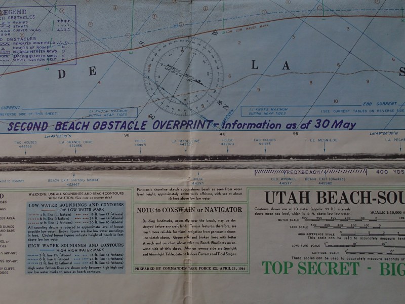 Utah Beach Top Secret BIGOT Map - FIELD & PERSONAL GEAR SECTION - U.S ...