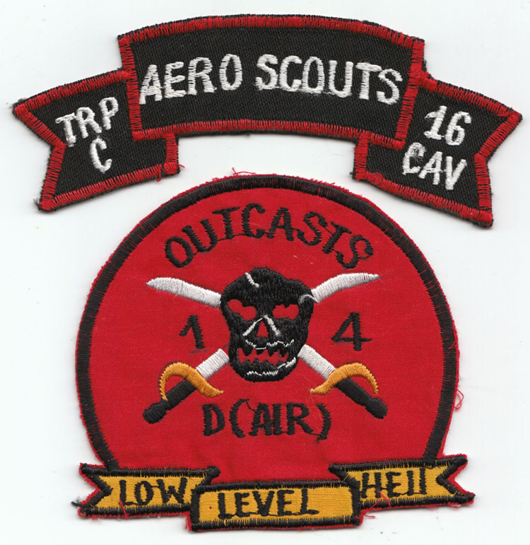 Outcasts pocket patch D Troop 1/4 and C Troop 1/16th Scroll - ARMY AND ...