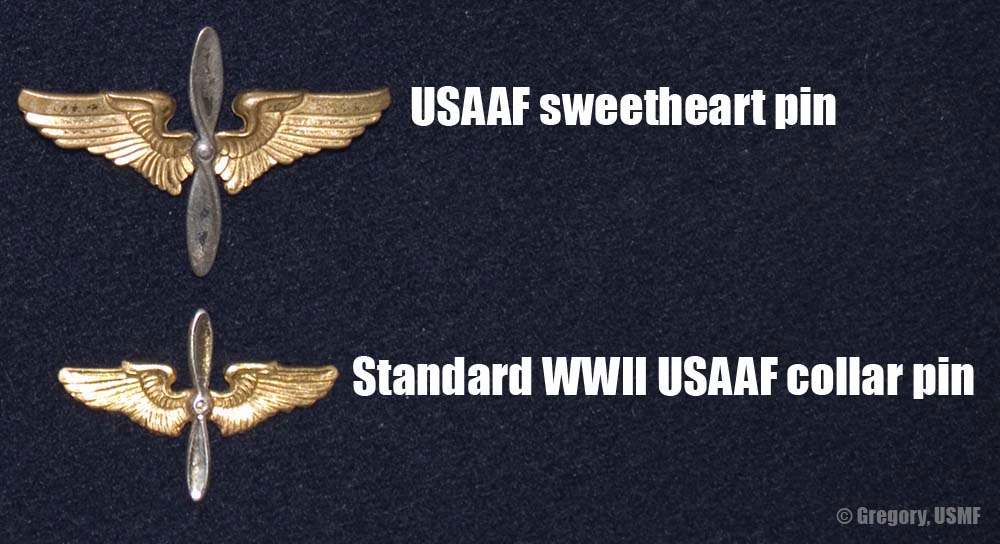 WWII USAAF Insignia Pin Size for Shirt Collar - ARMY (INCLUDING USAAC ...