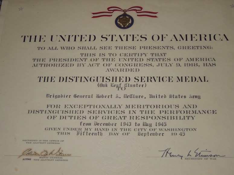 Major General Robert McClure, Psychological Warfare Founder - MEDALS ...