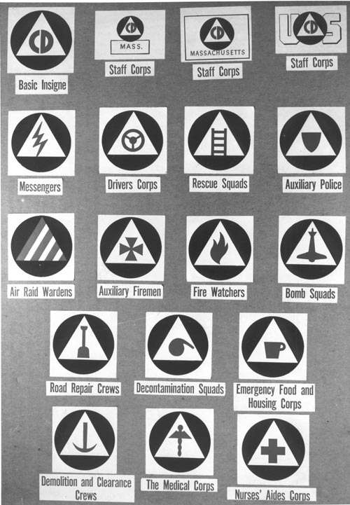 Civilian Defense Symbols - HOMEFRONT & THE WAR EFFORT - U.S. Militaria ...
