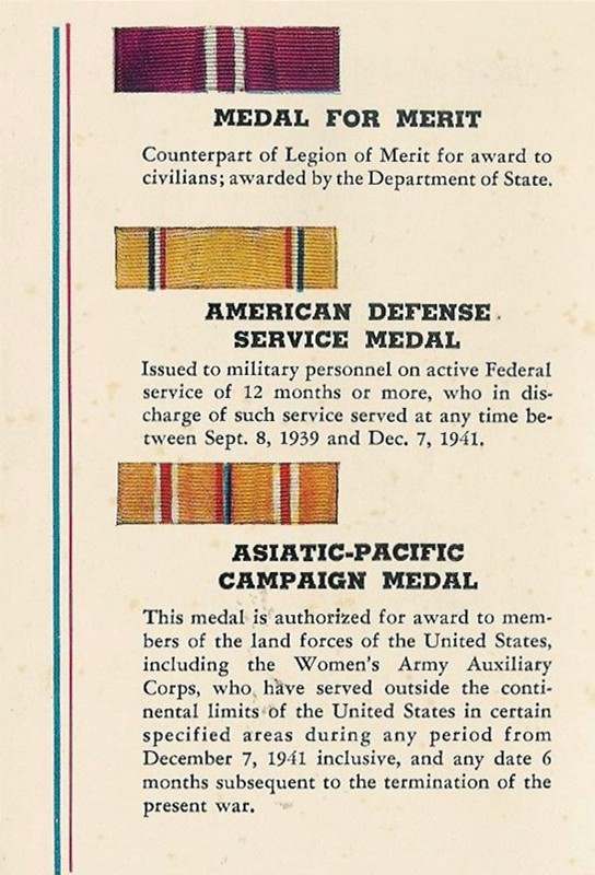 1943 Service Ribbon Guide - HOMEFRONT & THE WAR EFFORT - U.S. Militaria ...