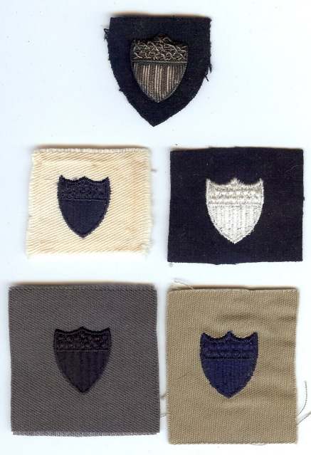 WWII Blue on Khaki Coast guard shield distinguishing mark - NAVY, COAST ...