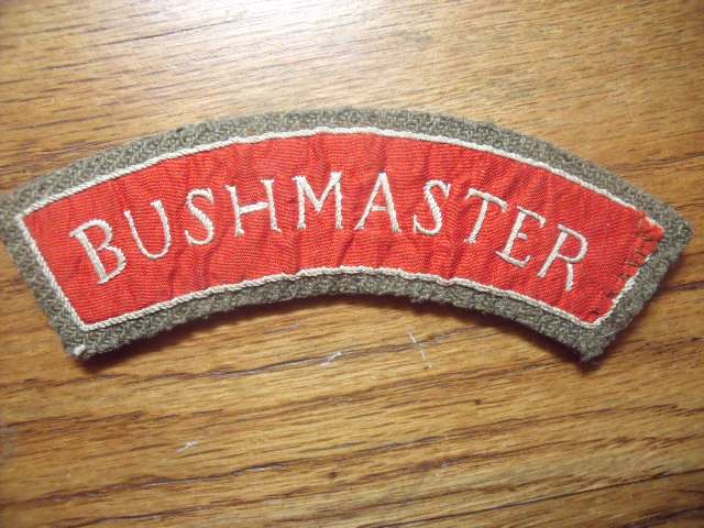 Bushmaster Tab -- What is it? - ARMY AND USAAF - U.S. Militaria Forum