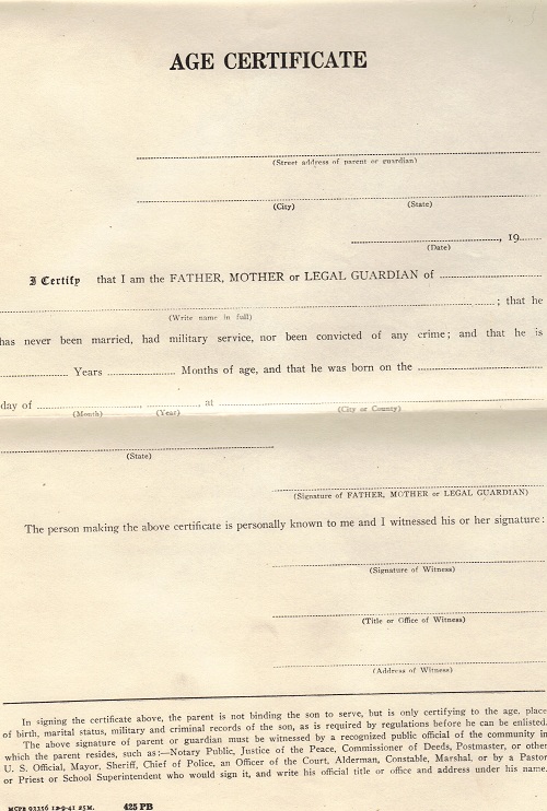 WWII USMC Enlistment Application - EPHEMERA, PHOTOGRAPHS & MILITARY ...