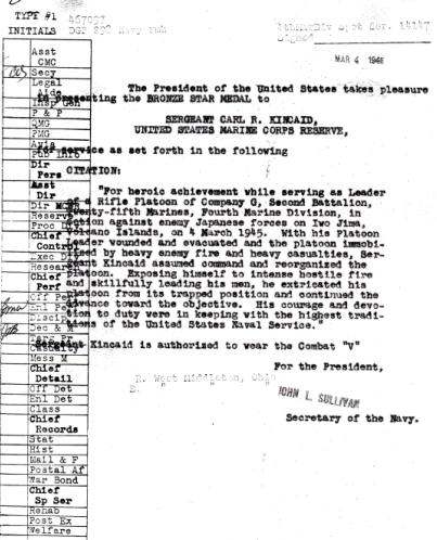 W.I.A. 4/14, 4th MarDiv Robert L. Haddock USMC salty moth eaten alpha ...