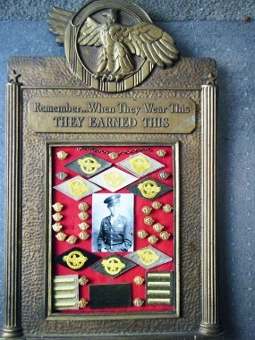 Ruptured Duck display on Post WWII related frame - LAPEL BUTTONS ...