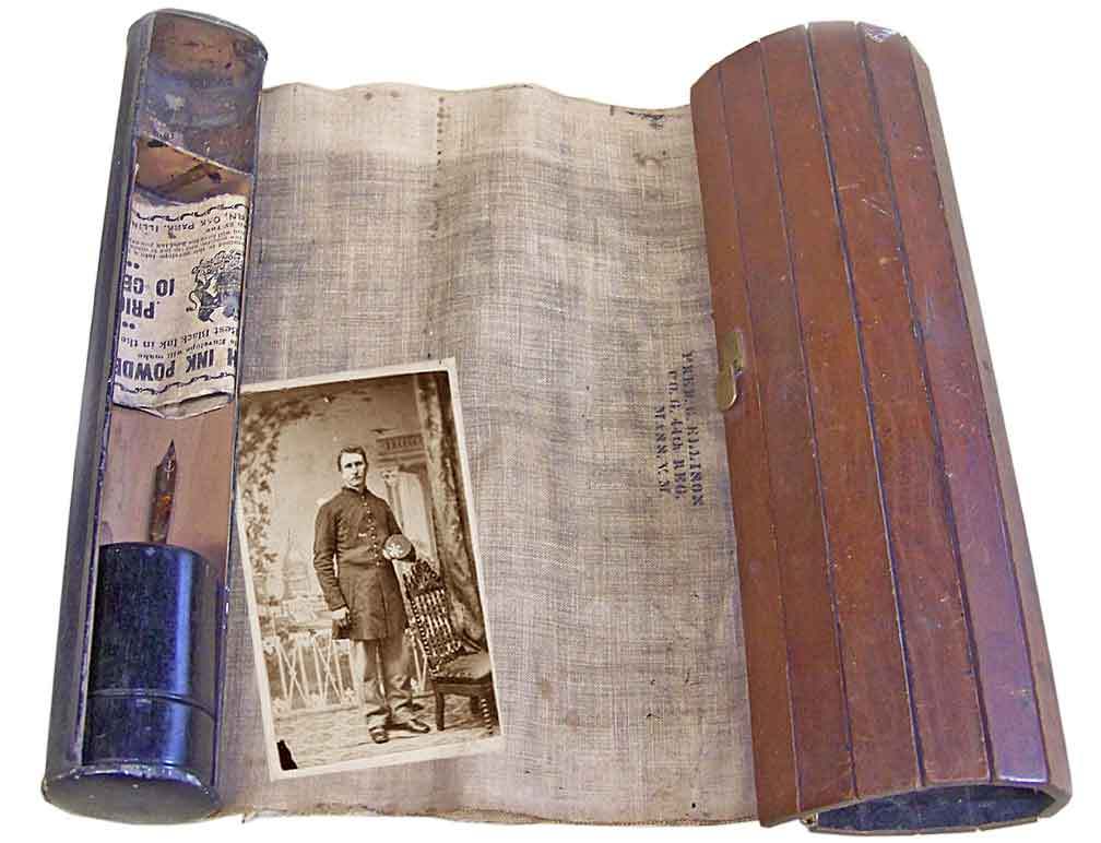 Civil War Roll up Writing Desk to F. Ellison 44th Mass. VM - (1861-1865 ...