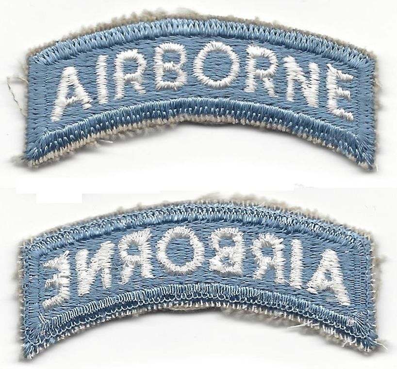 White on Light Blue Airborne Tab - ARMY AND USAAF - U.S. Militaria Forum
