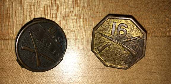 Need help identifying two Infantry discs - BRANCH OF SERVICE COLLAR ...