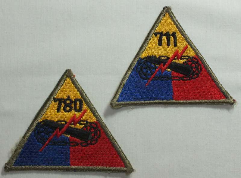 711 & 780 Tank Battalion triangles german made - ARMY AND USAAF - U.S ...