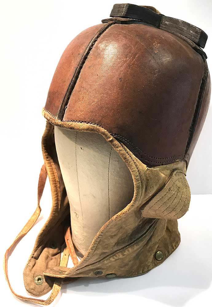 Spalding stiff leather flyers helmet with padded cross on top - FLYING ...