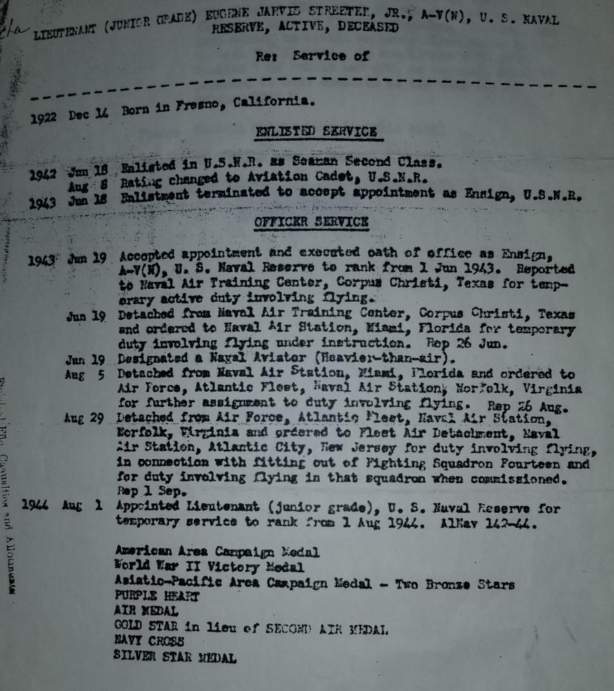 Fighting Squadron 14 USS Wasp CV-18 - MEDALS & DECORATIONS - U.S ...