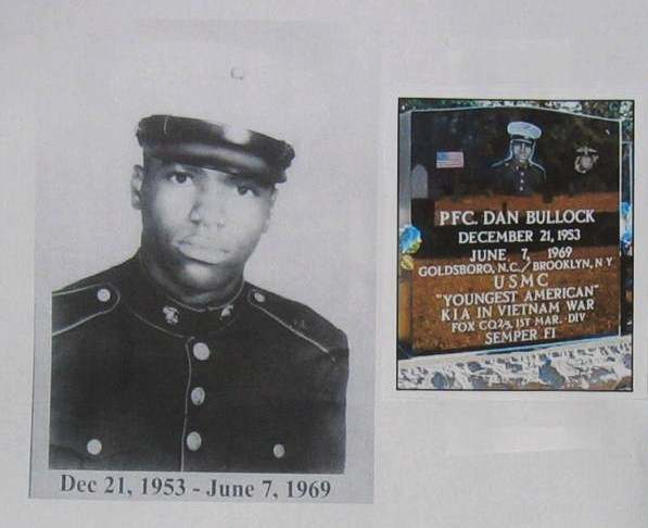 PFC Dan Bullock USMC Youngest KIA during the Vietnam War 15 Years Old ...